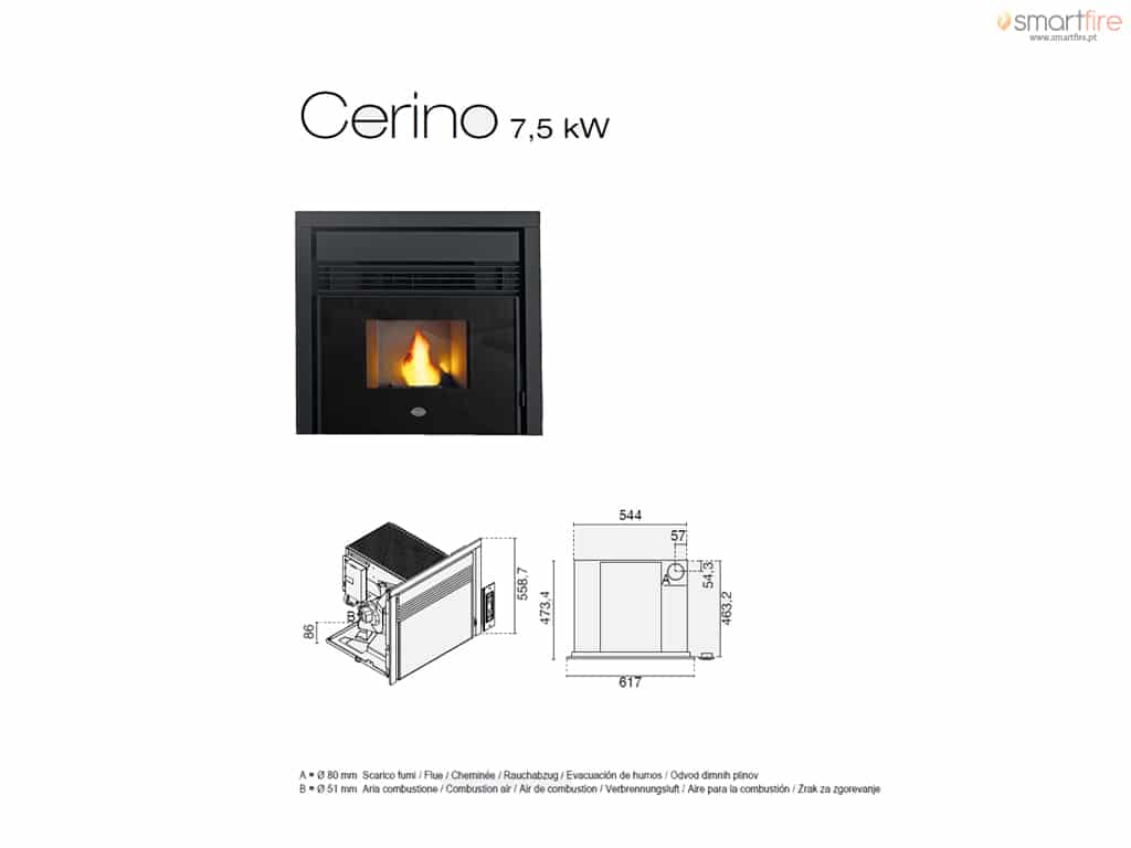 Recuperador de Calor a Pellets Cerino 7.5 kW - Smartfire | Loja Online